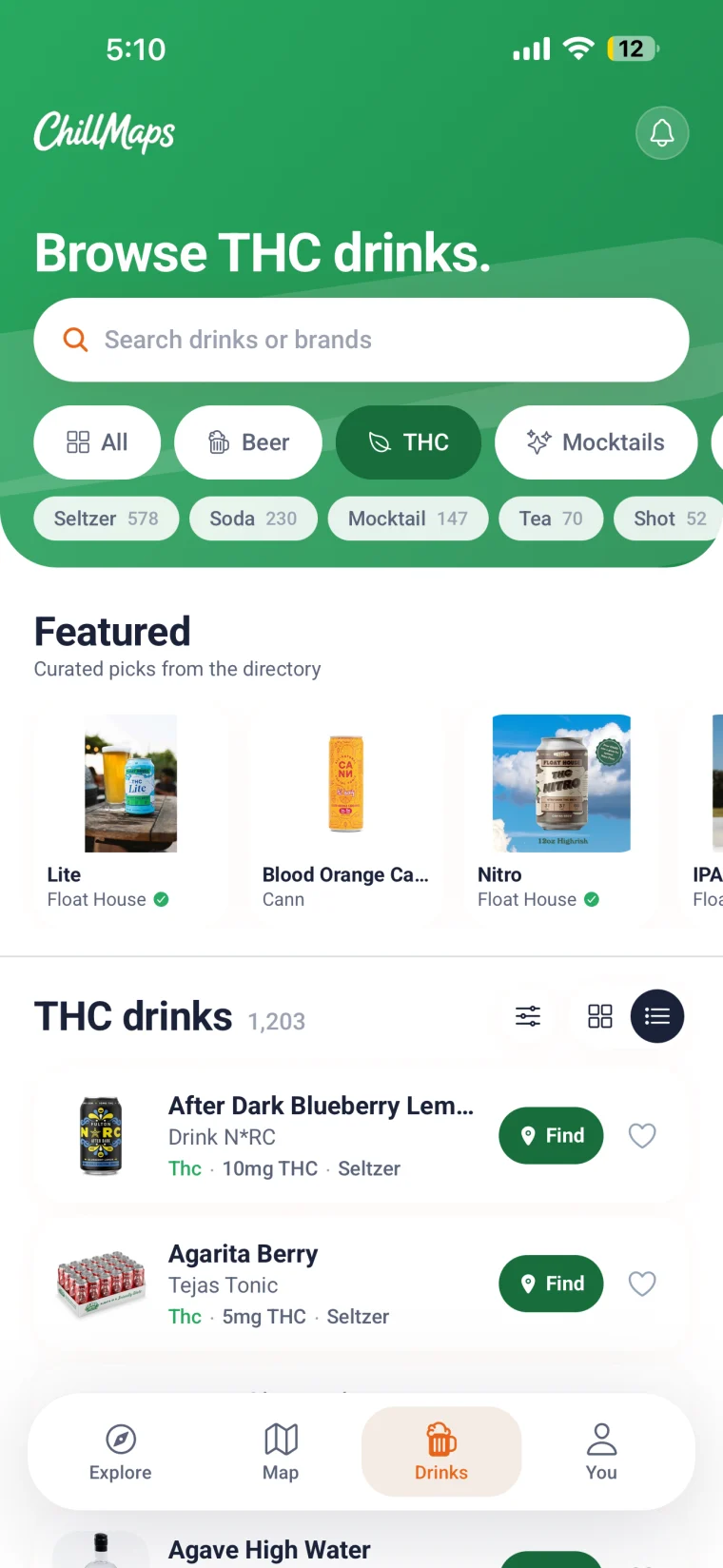THC Drinks Near Me | Find THC Beverages & Stores | THC Drink Finder ...